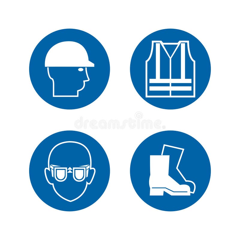 Mandatory Safety Signs Icon Illustration Vol 02 Stock Vector ...