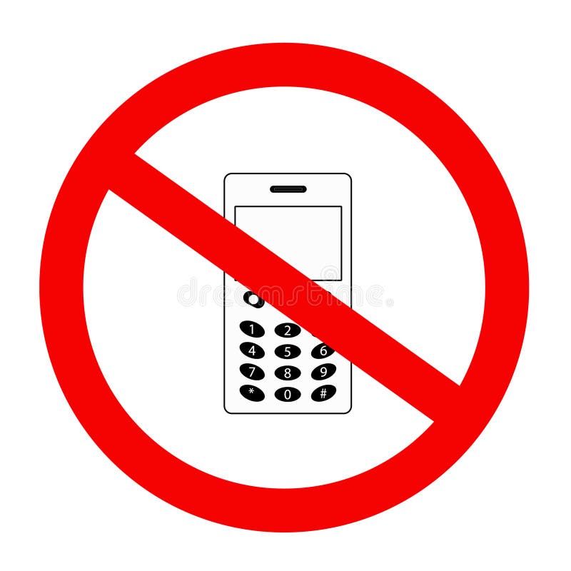 Mandatory Sign Prohibiting the Use of Telephones in this Area in Vector ...