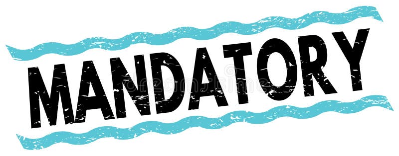 MANDATORY Text on Blue-black Lines Stamp Sign Stock Illustration ...