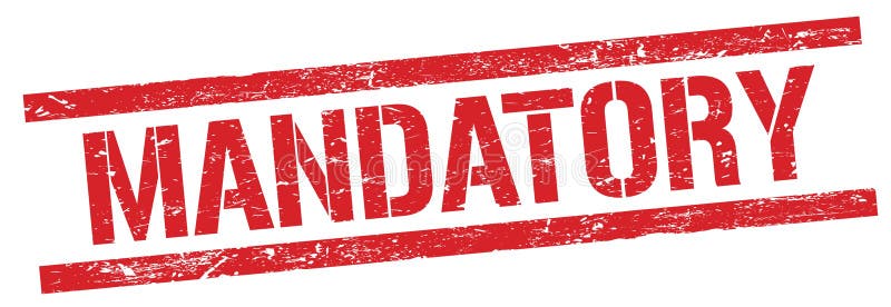 MANDATORY Text on Red Grungy Rectangle Stamp Stock Illustration ...