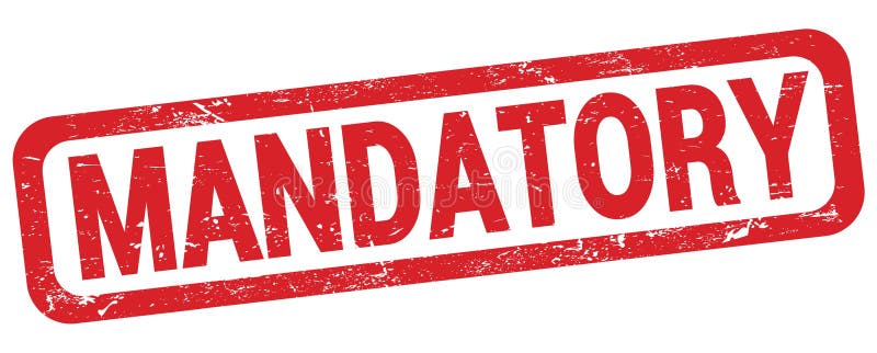 MANDATORY Text Written on Red Stamp Sign Stock Illustration ...