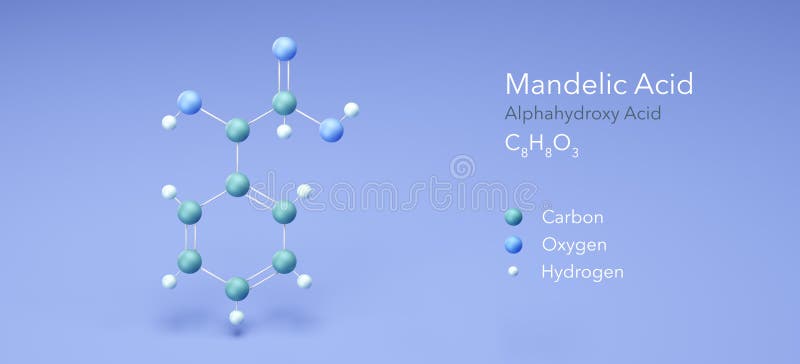 Mandelic Acid, Alphahydroxy Acid. Molecular Structure 3d Rendering ...