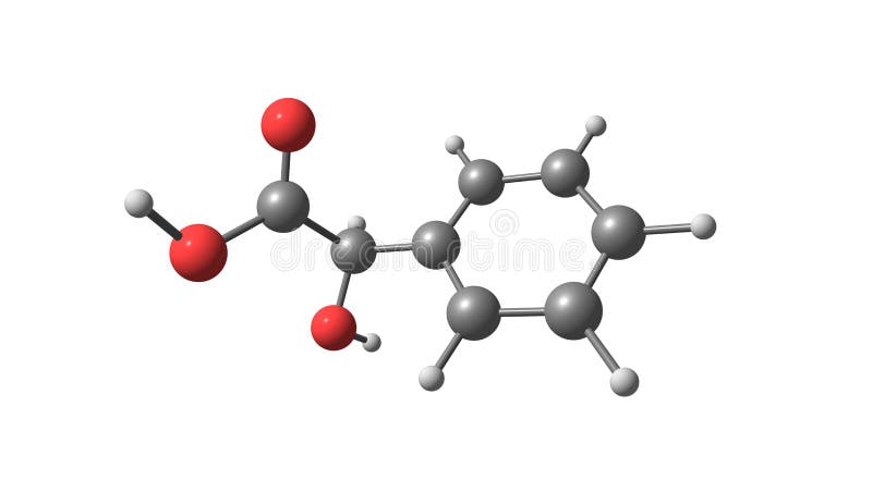 Mandelic Acid Molecule. Structural Chemical Formula And Molecule Stock ...