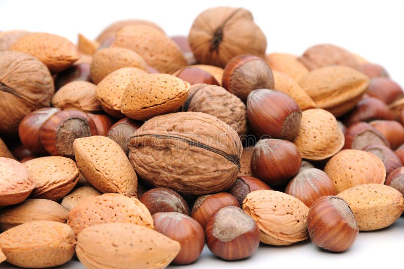 Mandeln, Walnüsse Und Haselnüße Stockbild - Bild von festlich ...