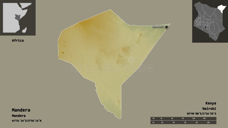 Mandera County Republic of Kenya, North Eastern Province Map Vector ...