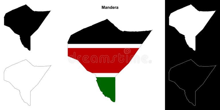Mandera outline map stock vector. Illustration of empty - 356531172