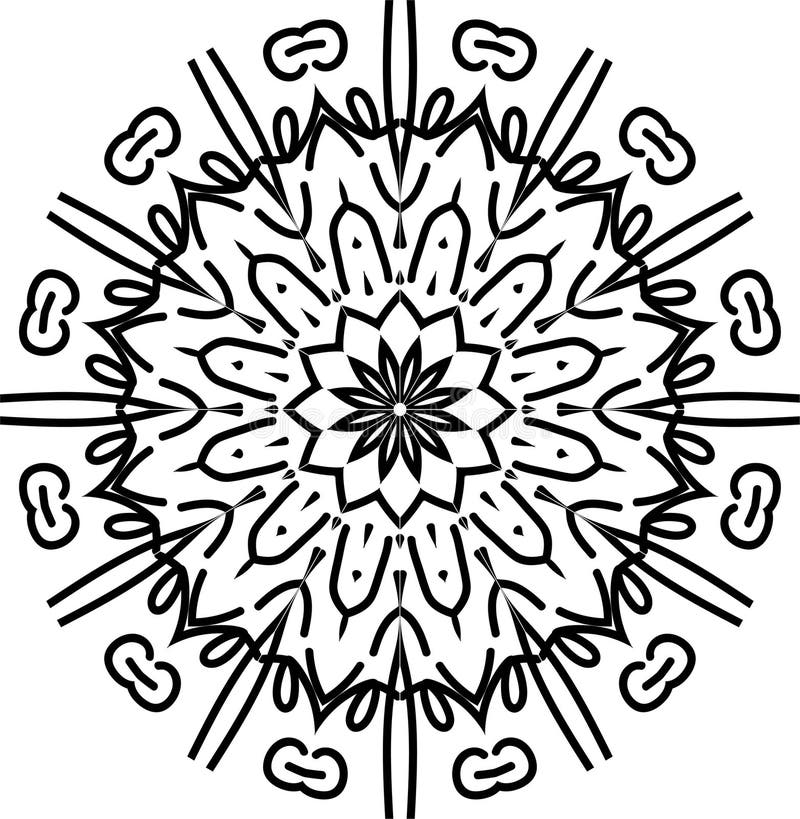 Circular Pattern in Form of Mandala with Line. Stock Vector ...