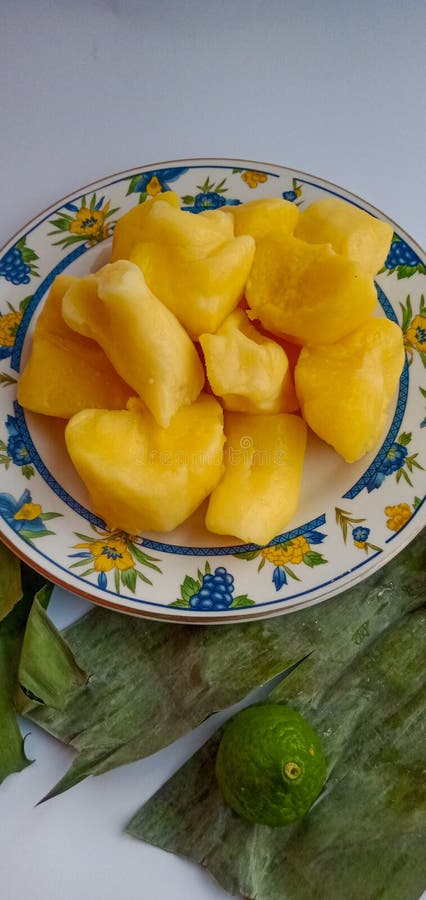Mandioca Amarilla Fermentada Y Su Plato Tradicional De Java Indonesia ...