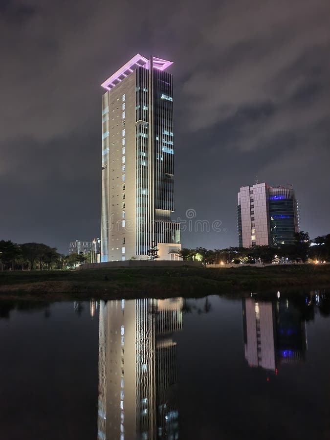 Mandiri Tower Summarecon Bekasi at Night Scene Editorial Stock Image ...