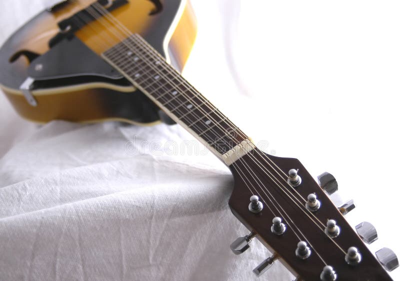 Flat-top Mandolin Side-View on Blue Stock Image - Image of flatiron ...