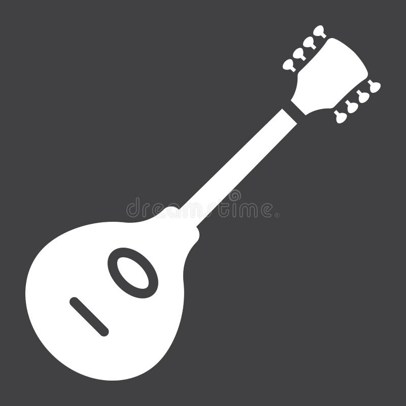 Mandolin Glyph Icon, Music and Instrument Stock Vector - Illustration ...