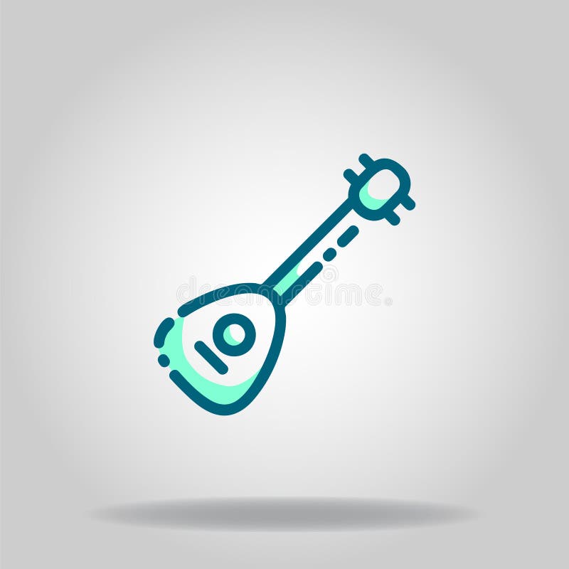 Mandolin Icon on the White Background Stock Illustration - Illustration ...