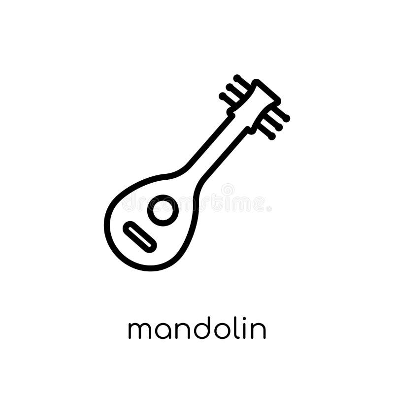 Mandolin Icon on the White Background Stock Illustration - Illustration ...