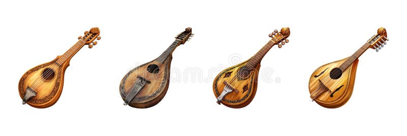 Mandolin Instrument Collection Set. Traditional Stringed Music ...