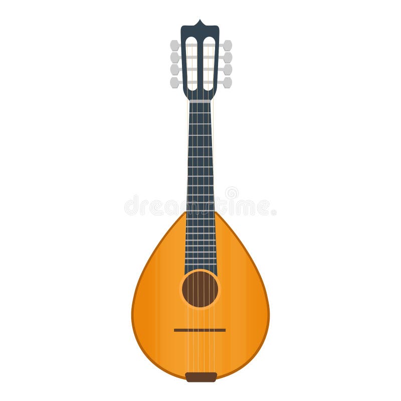 Mandolin Musical Instrument Isolated on White Background.Vector Stock ...