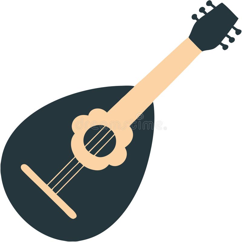 Mandolin Vector Black Teardrop Shape Graphic for Musical Design ...