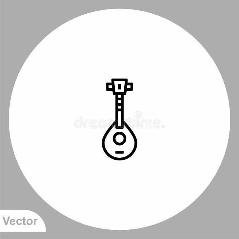 Mandolin Vector Icon on White Background. Flat Vector Mandolin Icon ...