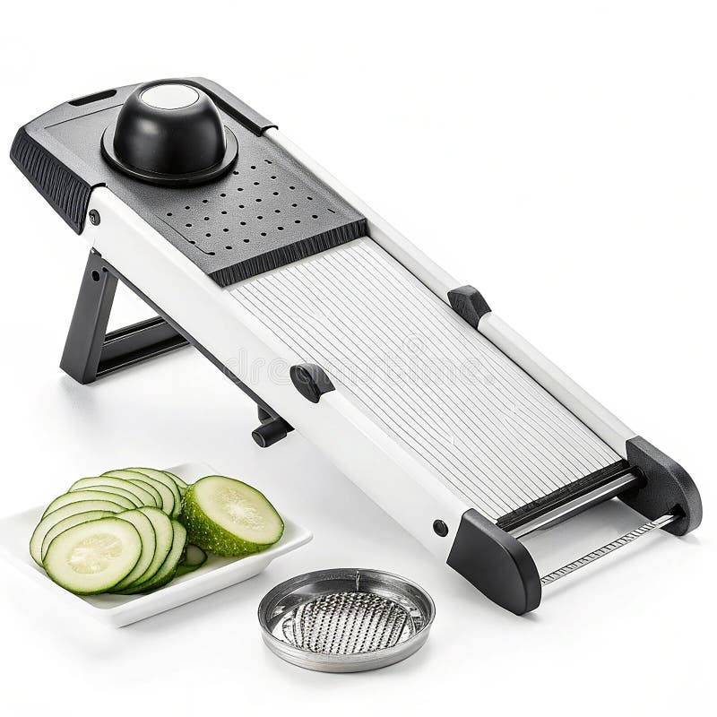Mandoline Slicer with Adjustable Thickness Settings Isolated on White ...