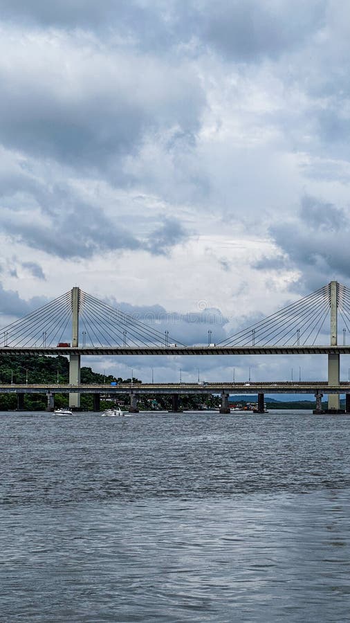 Mandovi Bridge in Panjim, Goa, India Stock Photo - Image of ship ...