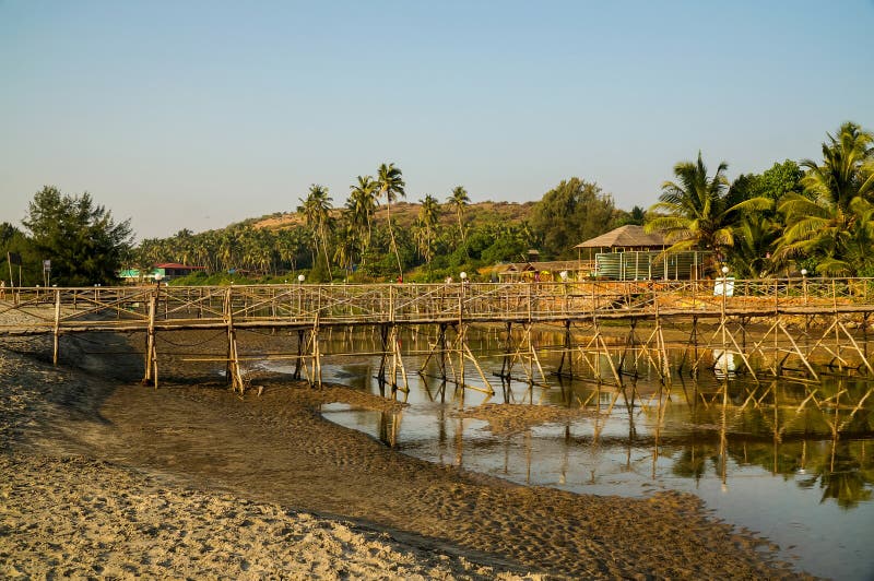 Mandrem beach river editorial photo. Image of dusk, coastal - 51397596