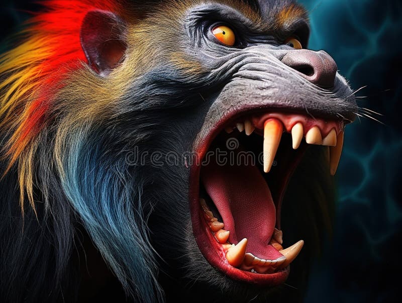 Mandrill stock illustration. Illustration of threat - 293705958
