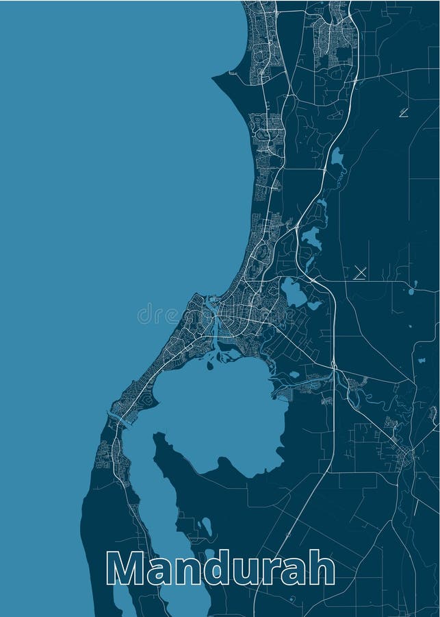 Mandurah, Australia map stock vector. Illustration of cartoon - 329661971