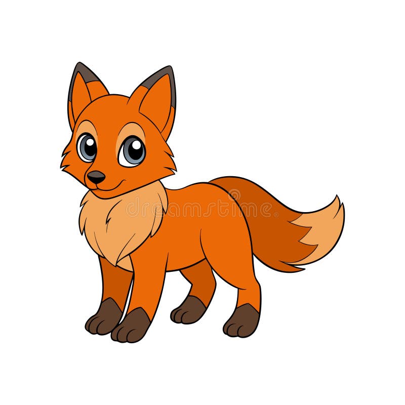 Maned Wolf Coloring Outline for Kids Stock Illustration - Illustration ...