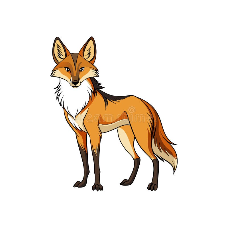 Maned Wolf Coloring Page for Kids Stock Illustration - Illustration of ...