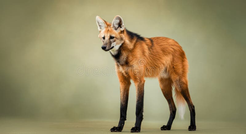 Majestic Maned Wolf in Natural Habitat Stock Image - Image of forest ...