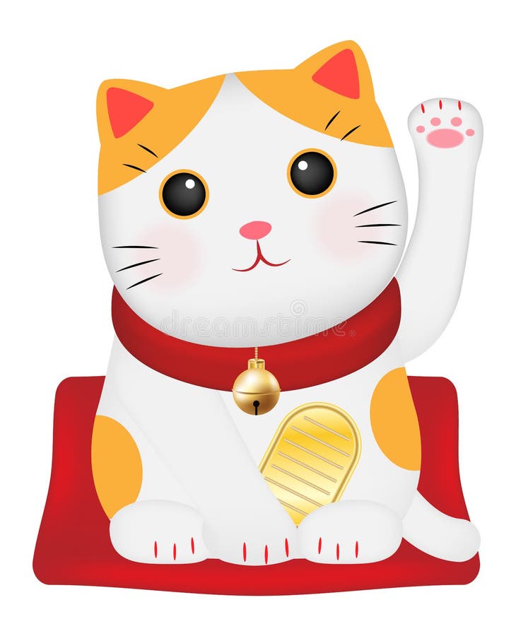 Maneki Neko or Japan Lucky Cat Vector Stock Vector - Illustration of ...
