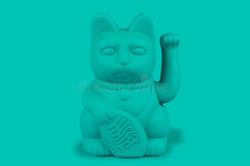 Maneki Neko Lucky Cat Symbol for Luck and Prosperity on Yellow ...