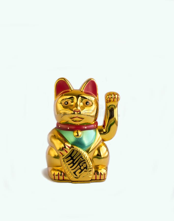 Maneki-neko welcoming cat stock image. Image of waving - 46110607