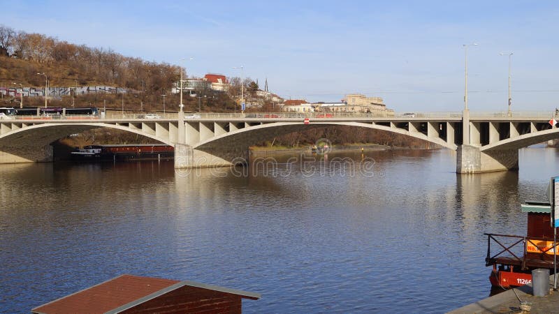 Manes Bridge in Prague editorial photography. Image of history - 141869107