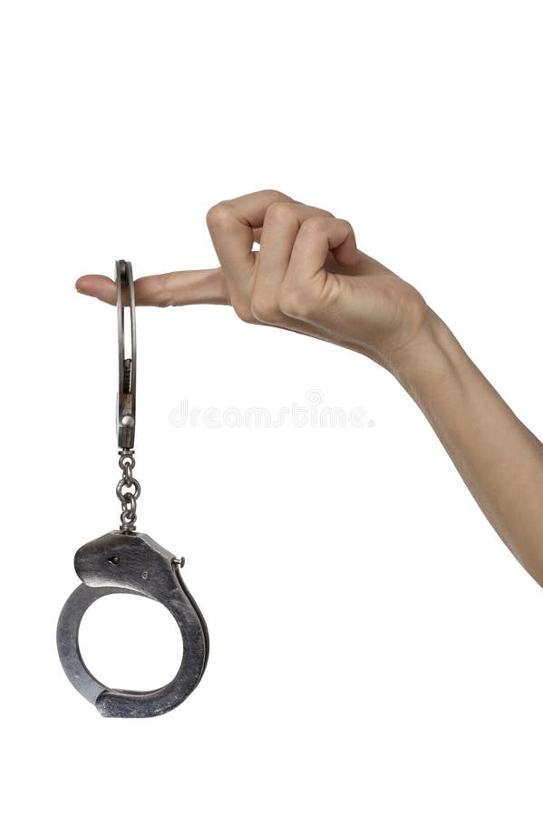 Manette Della Tenuta Della Mano Della Donna Isolate Sopra Bianco ...