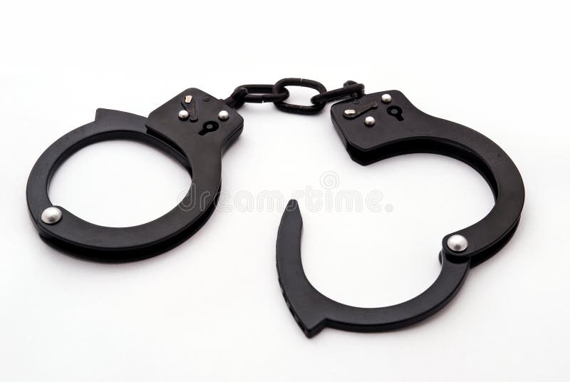 Manette nere dell'acciaio fotografia stock. Immagine di nero - 13205692