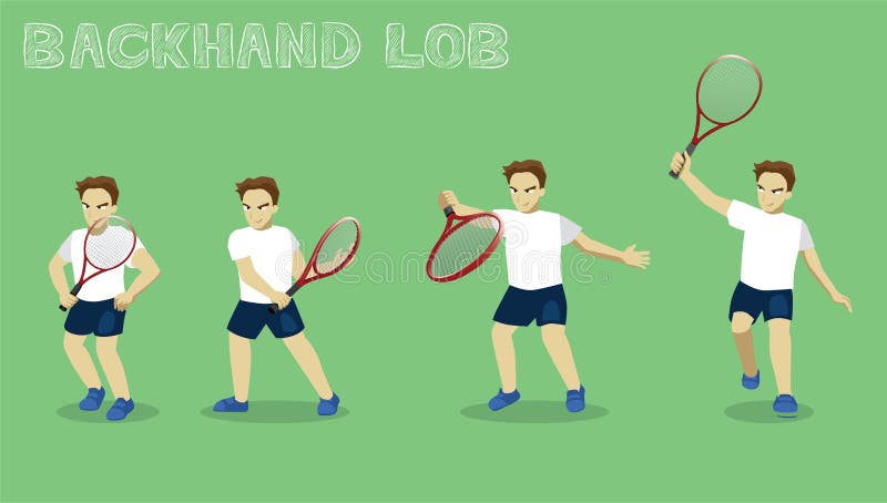 Manga Man Backhand Lob Tennis Set Tutorial Stock Vector - Illustration ...