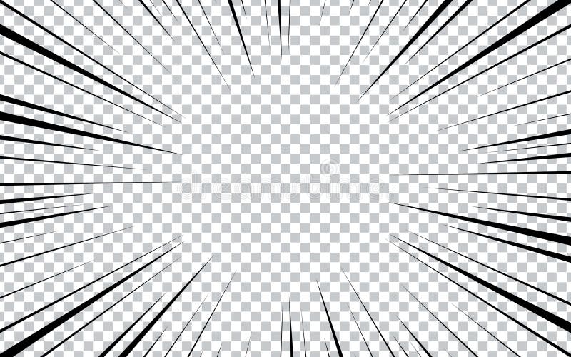 Manga Comic Effect Background with Speed Ray in Retro Style. Black ...