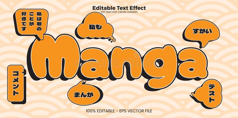 Manga Editable Text Effect in Modern Trend Style Stock Vector ...