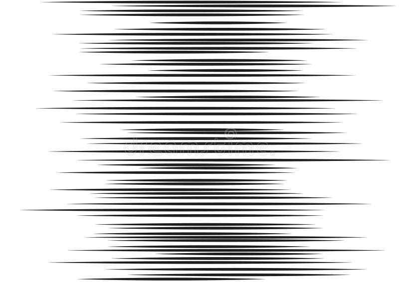 Manga Effect with Horizontal Motion or Sound Lines in Black and White ...