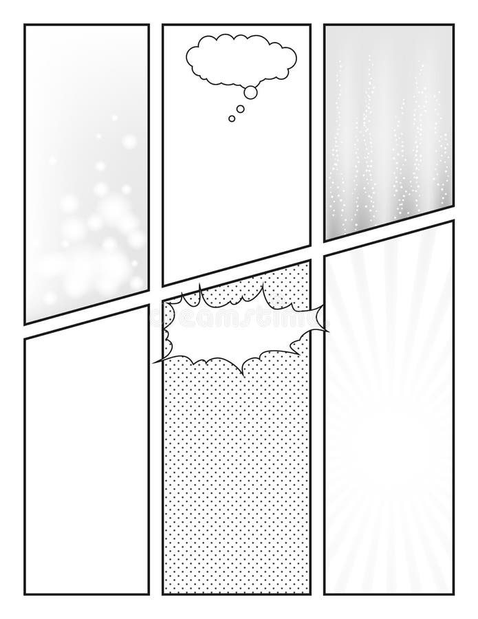 Manga Page Divided by Lines Stock Vector - Illustration of manga ...