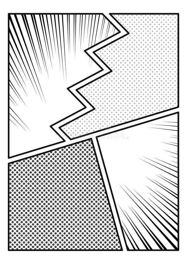 Manga Panel Style Background Design with Concentrated Lines, Vector ...