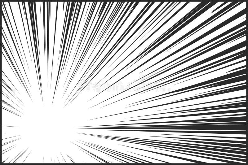 Manga Radial Speed Lines for Comic Effect. Motion and Force Action ...