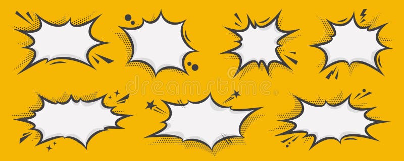 Manga Speech Bubble. Comic Text Frame with Pop Art Halftone Dotted ...