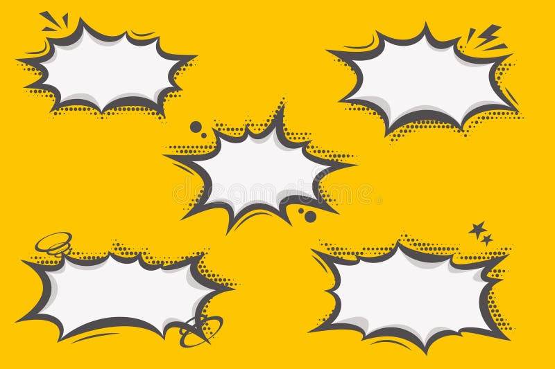 Manga Speech Bubble. Comic Text Frame with Pop Art Halftone Dotted ...