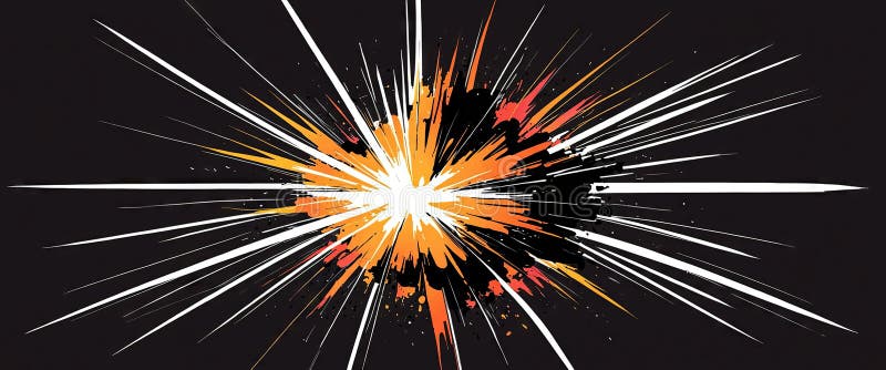 Manga Speed Line Explosion Effect Comic Motion Element Action Graphic ...