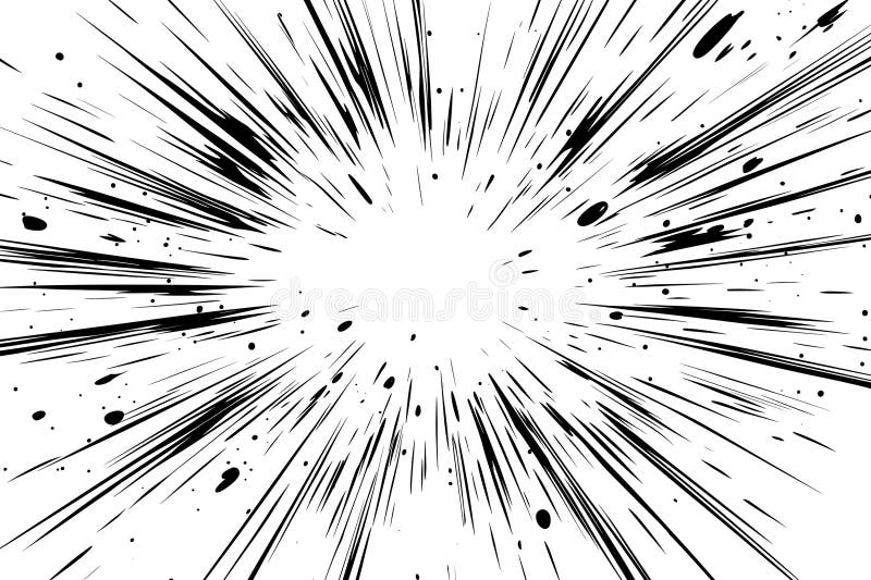 Manga Speed Lines Explosion Effect Stock Illustration - Illustration of ...