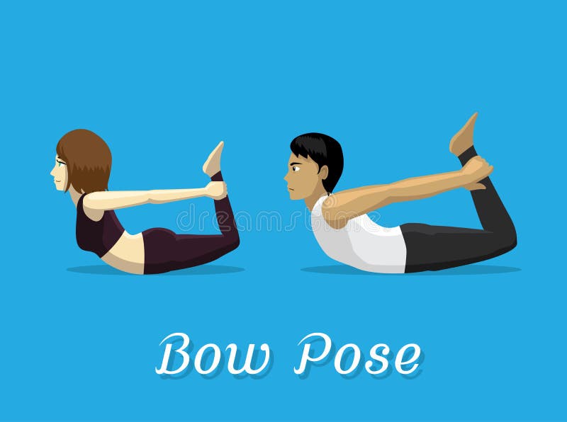 Manga Style Cartoon Yoga Bow Pose Stock Vector - Illustration of ...