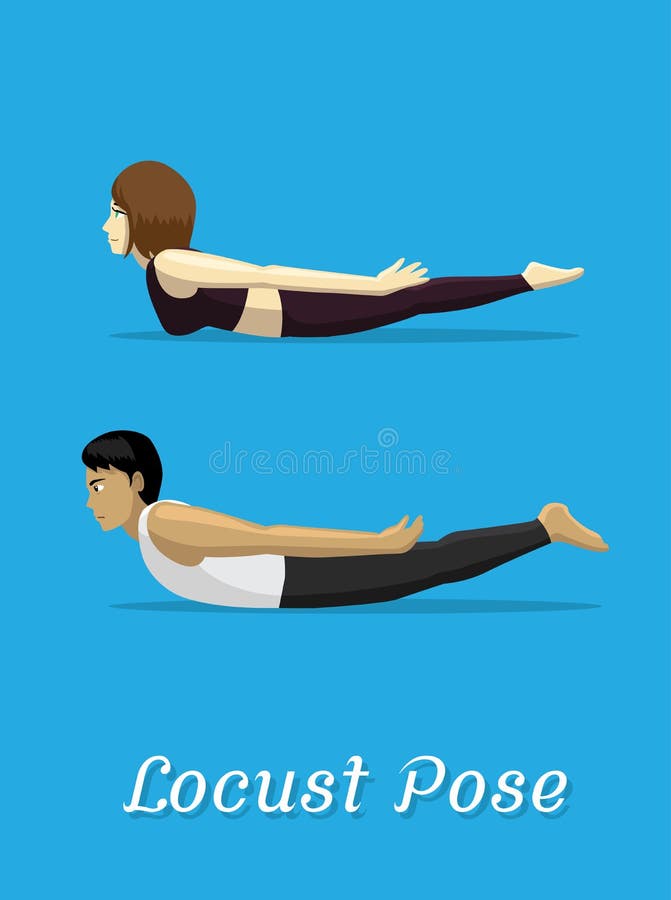 Manga Style Cartoon Yoga Locust Pose Stock Vector - Illustration of ...