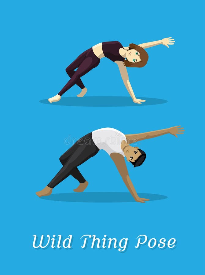 Manga Style Cartoon Yoga Wild Thing Pose Stock Vector - Illustration of ...