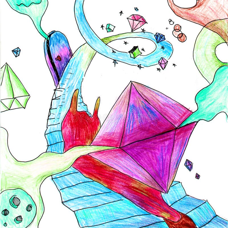 Manga Style Illustration Drawing, Sketch Stock Illustration ...